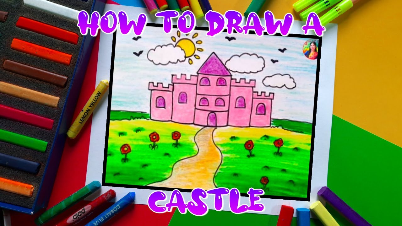 How to Draw a Castle|| Easy Oil Pastel Drawing Tutorial video - YouTube