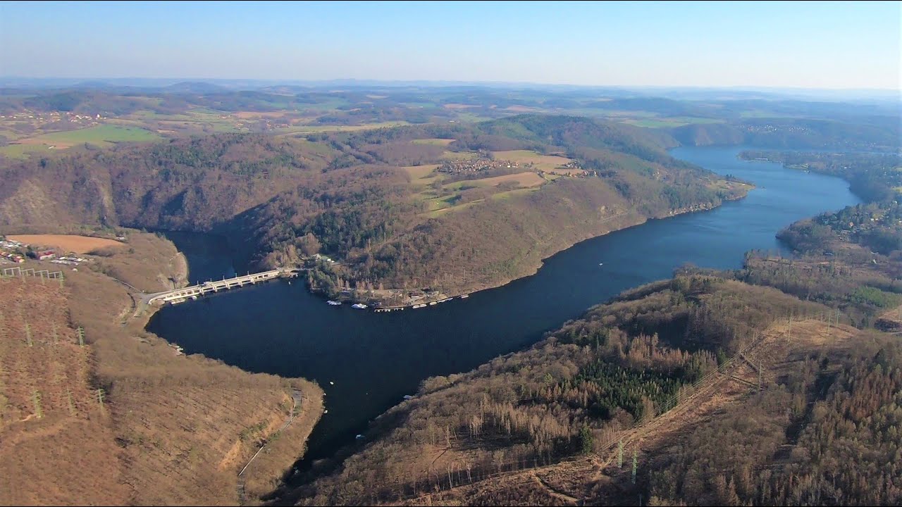 Slapy Dam on Vltava River , Czech Republic - YouTube