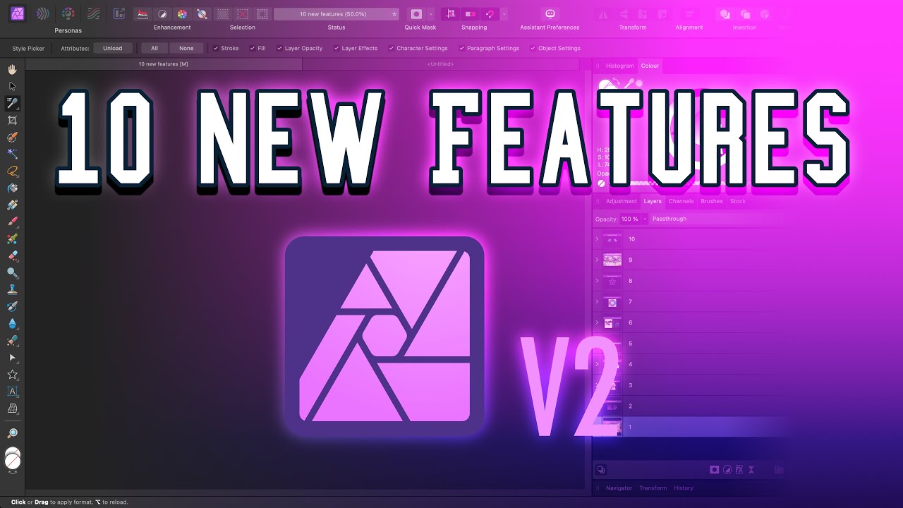10 New Features Introduced in Affinity Photo V2 - YouTube