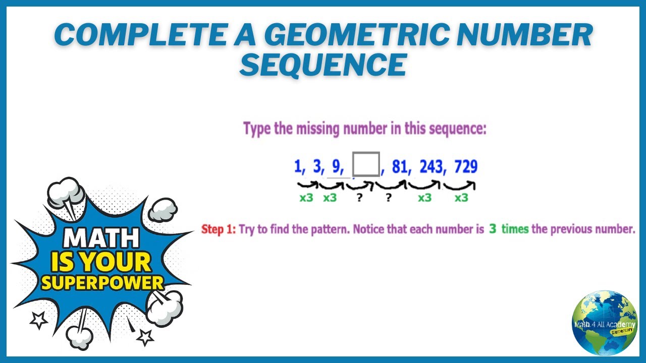 Complete A Geometric Number Sequence - YouTube