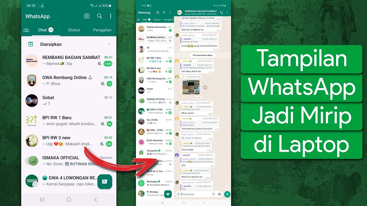 Cara Memperkecil Ukuran Tampilan WhatsApp Seperti di Laptop - YouTube