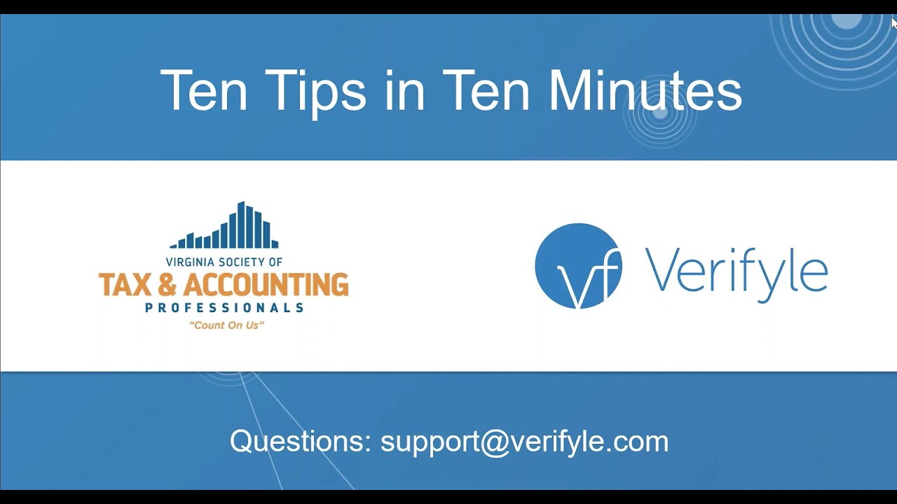 Verifyle: 10 Tips in 10 Minutes for VSTAP Members - YouTube