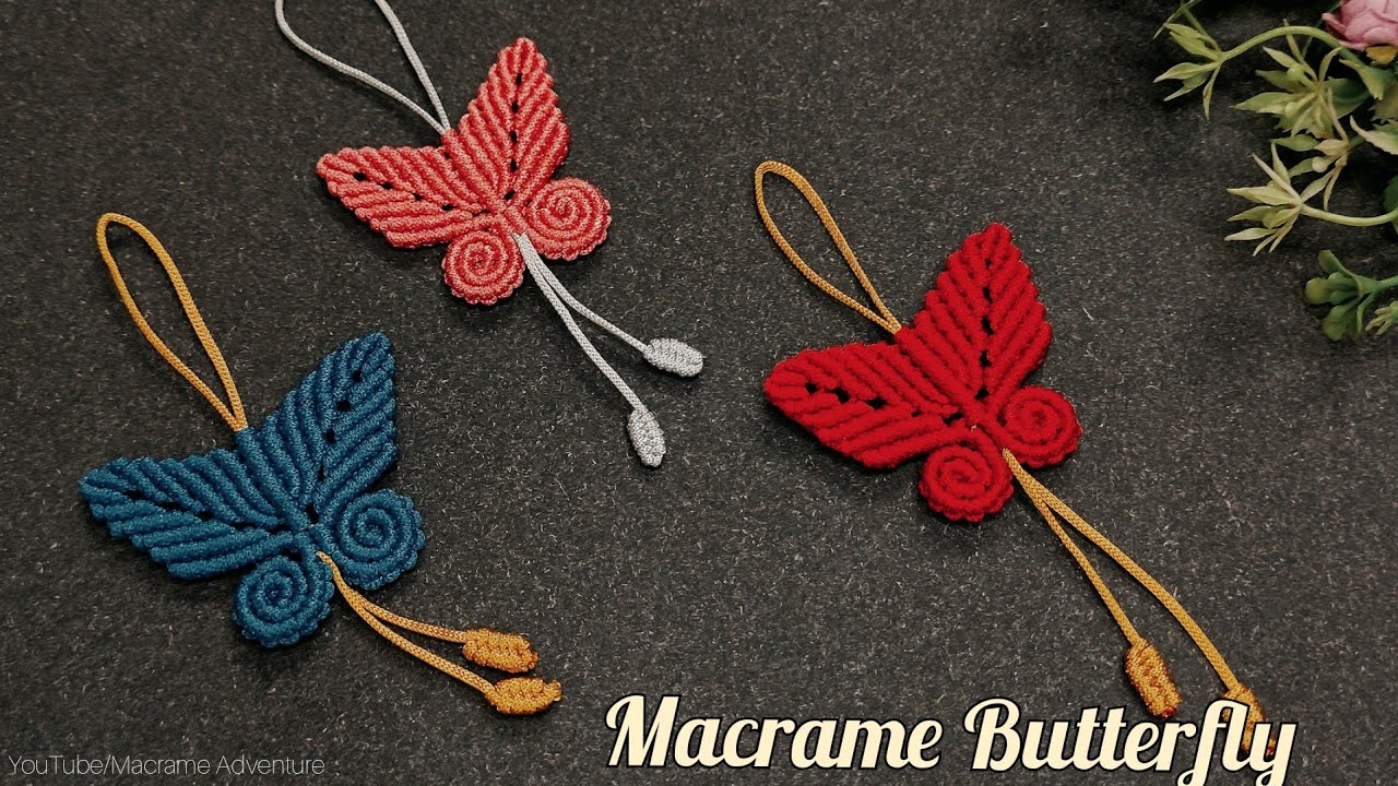 DIY Handmade Macrame Butterfly | Macrame keychain making - YouTube
