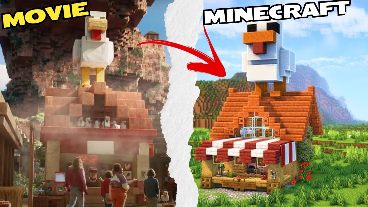 MINECRAFT MOVIE VS MINECRAFT || LAVA chicken || #trending #minecraft ...