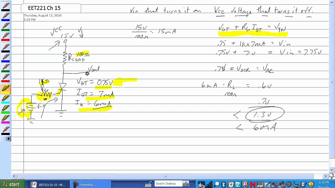 5 SCR: Circuit Example - YouTube