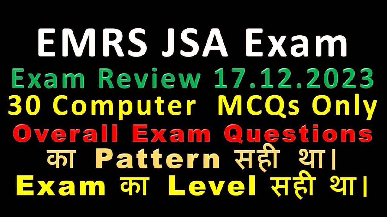 EMRS JSA Exam Review | EMRS JSA Exam Analysis | EMRS JSA Today Exam ...