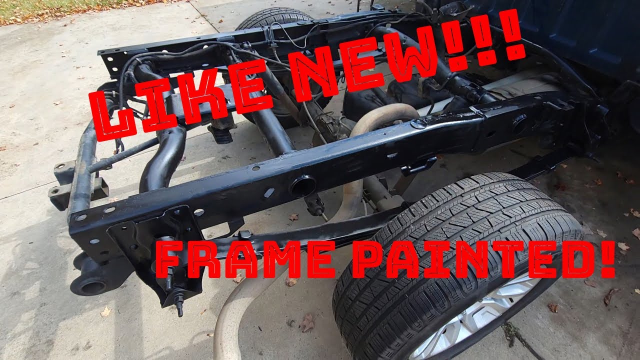 Painting GMC truck frame to look like new!! - YouTube