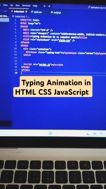 Typing Animation in HTML CSS JavaScript 🔥 | Coding Trick in VS Code #shorts - YouTube