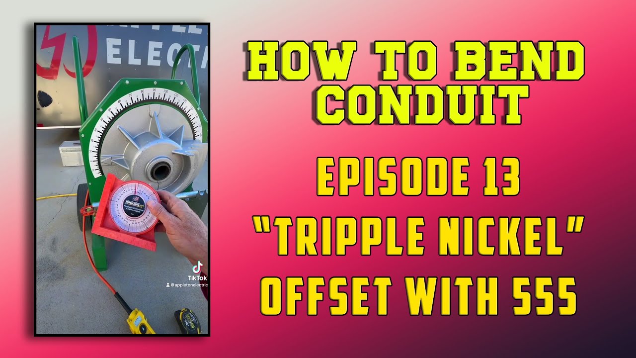 How to Bend a 45-Degree Offset with 1-Inch EMT Using a Greenlee Triple ...