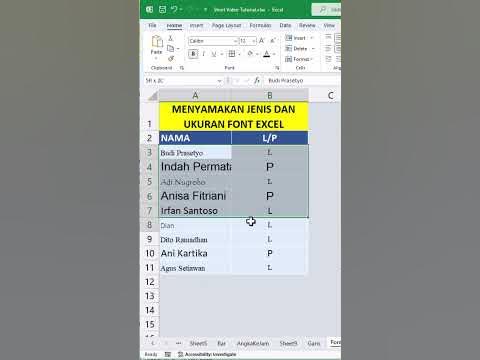 CARA MENYAMAKAN JENIS DAN UKURAN HURUF DI EXCEL #shorts #excel #exceltips - YouTube
