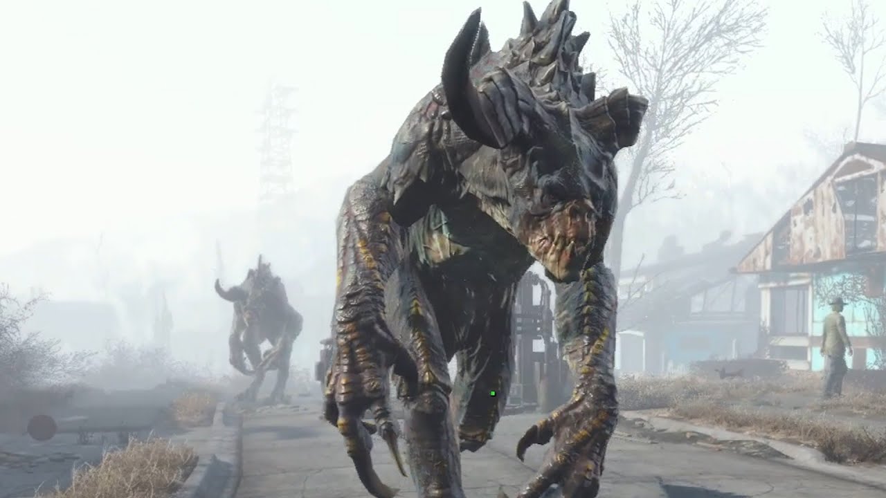 Fallout 4 Wasteland Workshop: Interacting With Tamed Deathclaws is Surprisingly Eerie - YouTube
