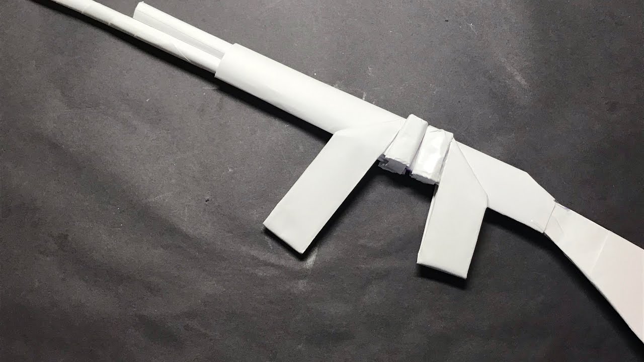 How To Make A Paper AK-47 ( Origami Art ) - YouTube