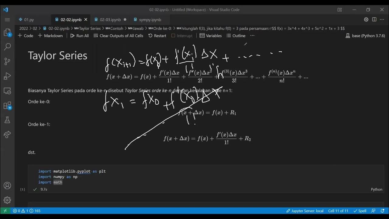Metode Numerik Menggunakan Python: Deret Taylor: Contoh soal - YouTube