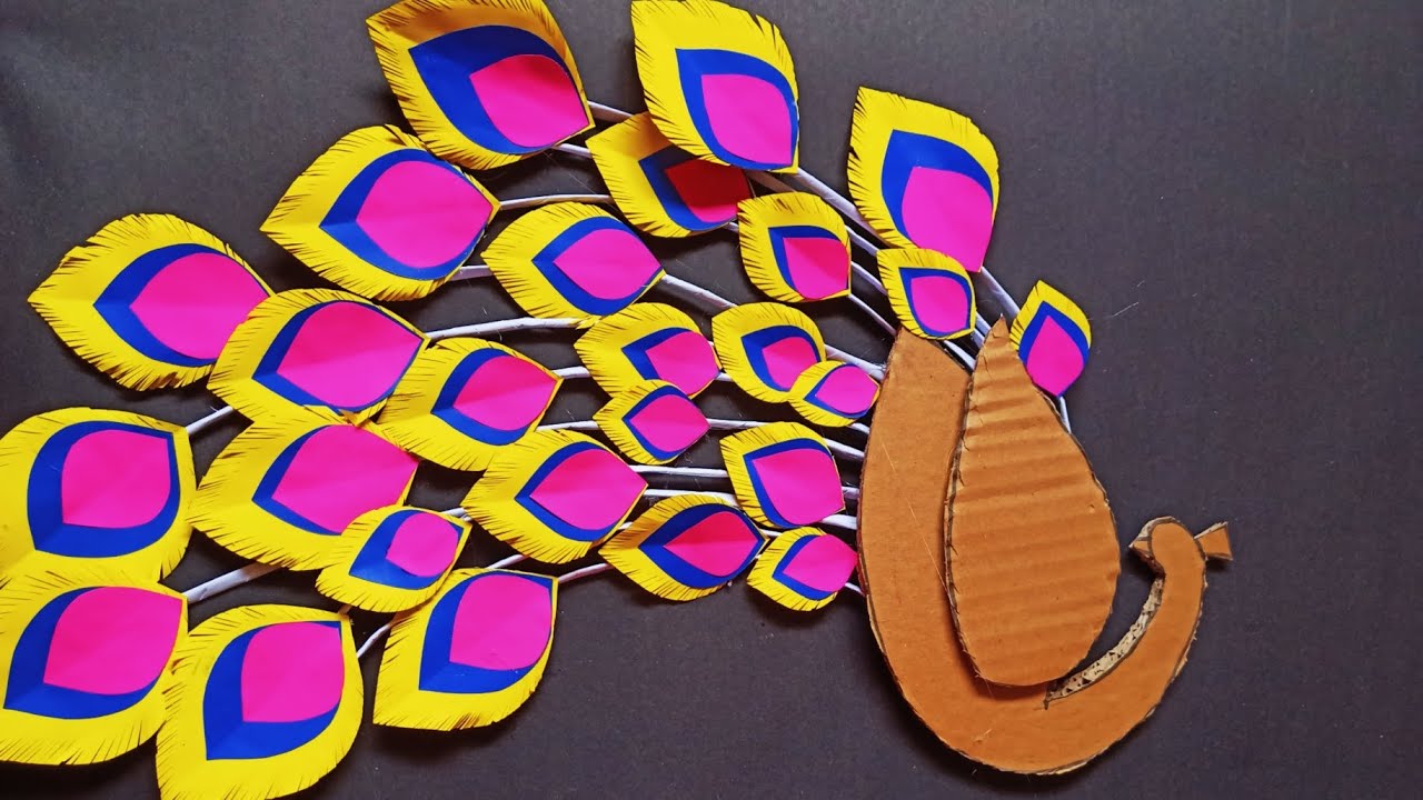 DIY peacock wallhanging/ paper craft for home decoration/ cardboard ...