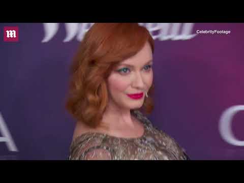 Christina Hendricks looks regal in blue gown at costume awards