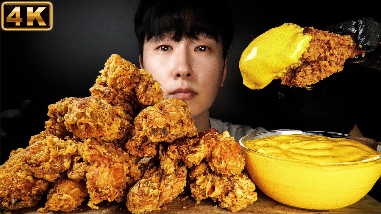 MUKBANG ASMR | BHC HOT FRIED CHICKEN BHC 핫 후라이드 치킨 - YouTube