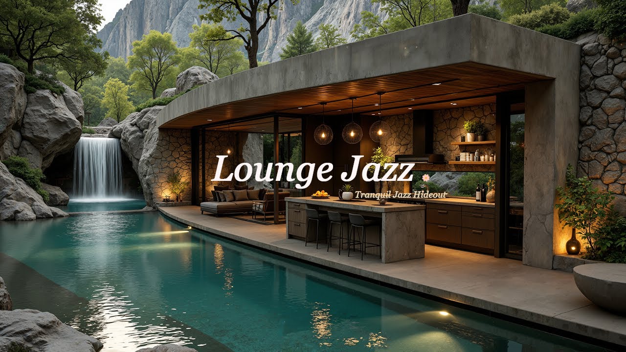 Hidden Waterfall Lounge Jazz | Luxury Poolside Calm, Smooth Jazz for ...