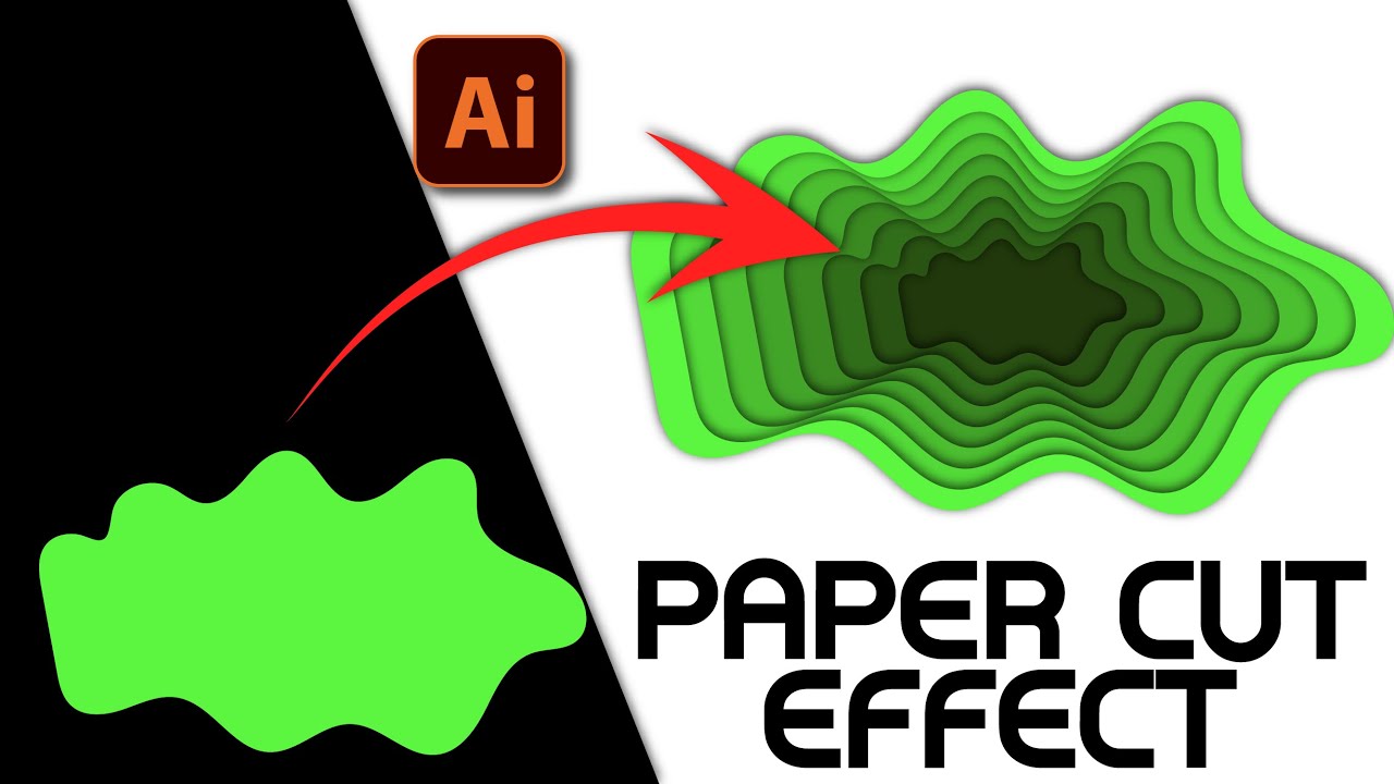 How to make a paper cut effect in Illustrator l Illustration ideas for ...