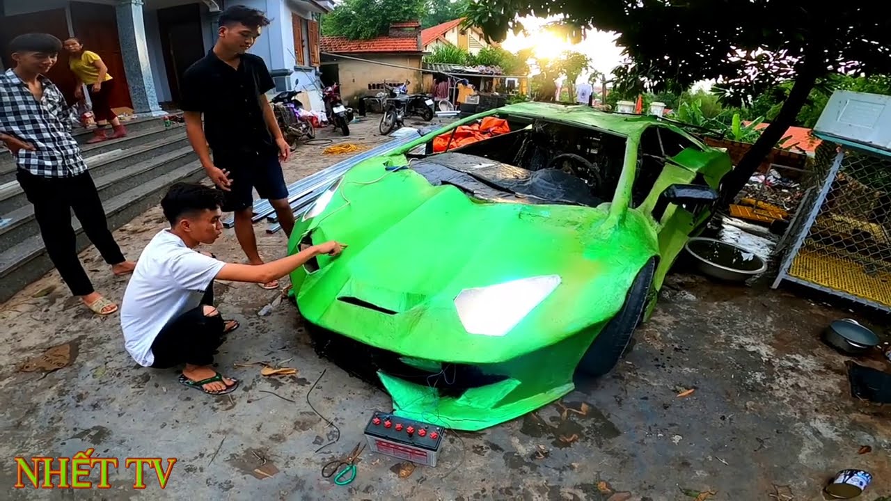 Lamborghini tự chế lên đèn | Lamborghini homemade from paperboard ...