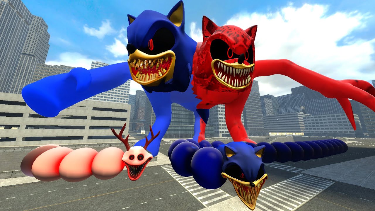 NEW EVOLUTION SONIC EXE & KNUCKLES - BOSS SMILEMONSTER VS HUNGRY WORM ...