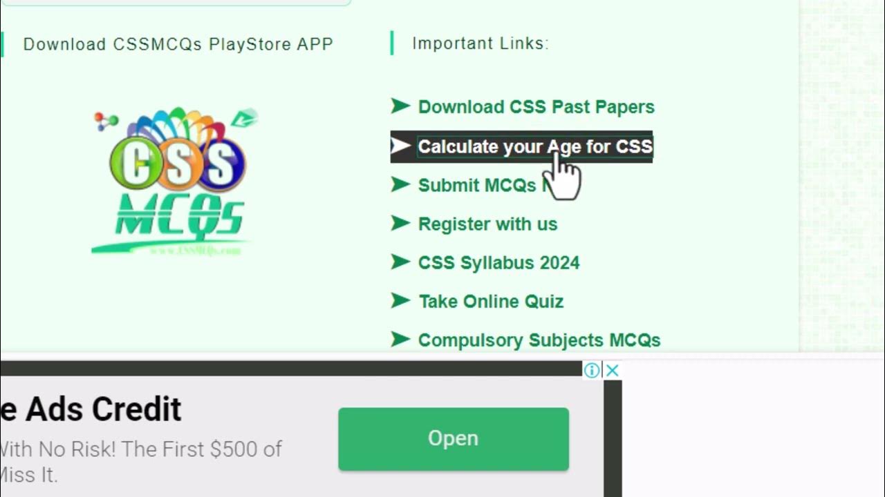 How to Calculate your age for CSS & PMS | Age Calculator Tutorial - YouTube