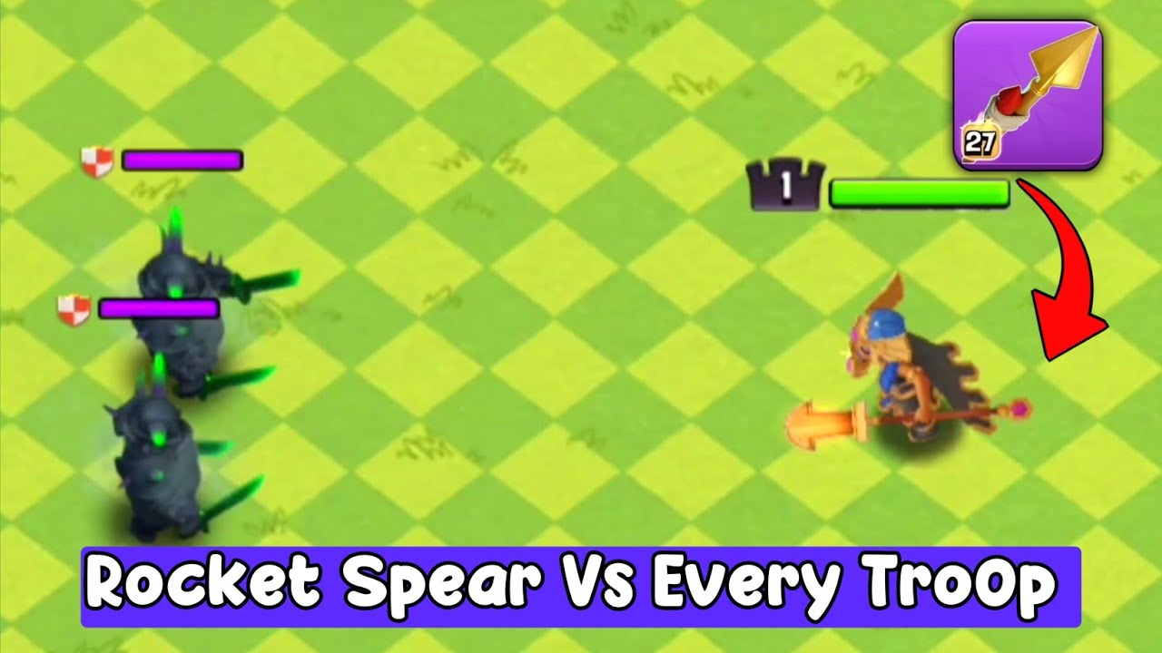 Rocket Spear Vs every troop 🔥 ! Clash Of Clans ! #clashofclans #coc # ...