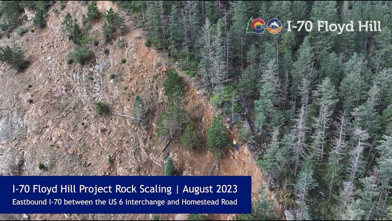 I-70 Floyd Hill Project Rock Scaling August 2023 - YouTube