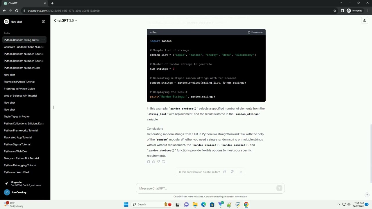 Python Generate Random String From List YouTube Python Generate Random String From List YouTube