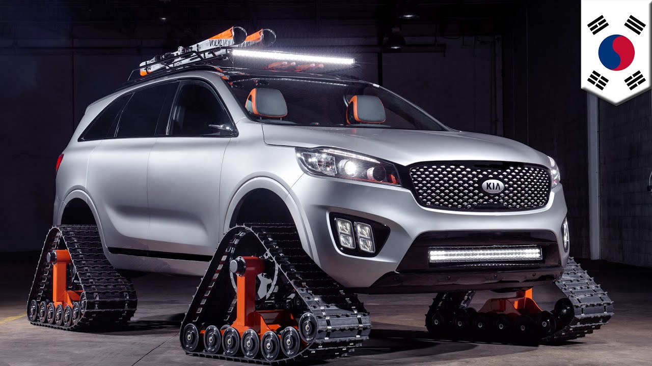 Tank treads on a car: KIA concept car has tank treads on a family SUV ...