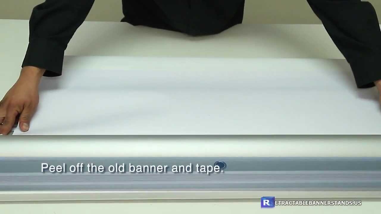 How To Install A Banner onto a HD Retractable Banner Stand - YouTube