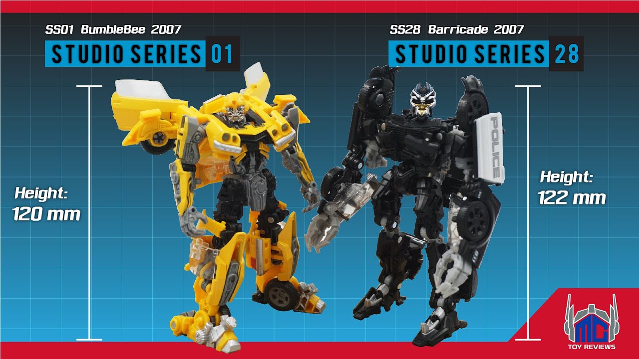 Transformers Studio Series SS01 Bumblebee VS SS28 Barricade Size ...