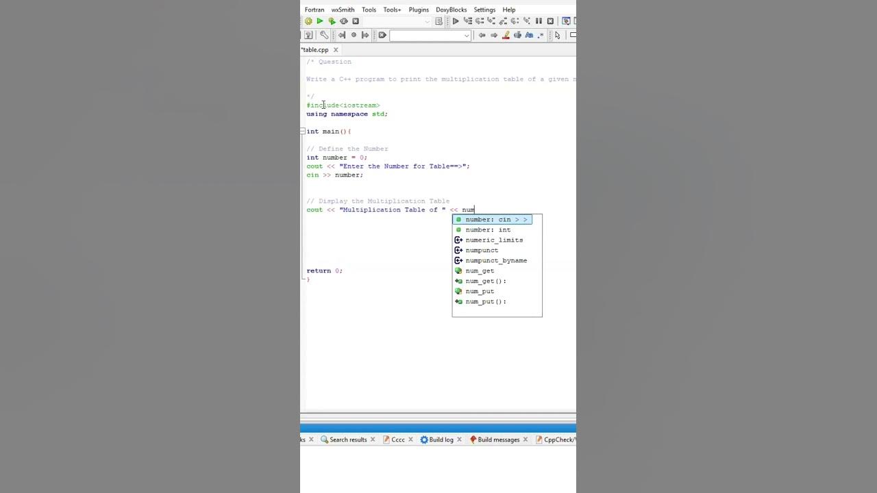 | How to Display the Multiplication Table of Any Number | C++ - YouTube