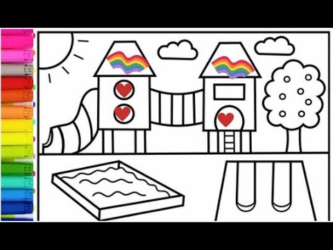 Learn to draw a Play ground Easy Step by Step - YouTube
