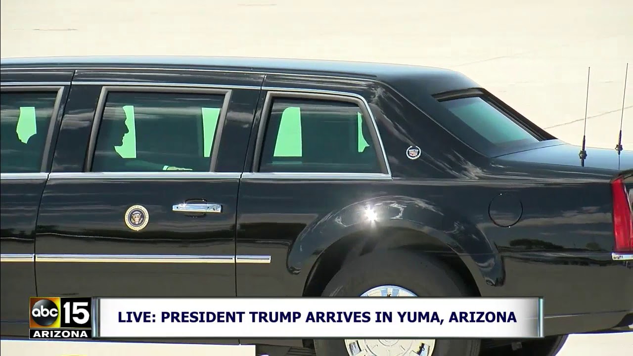 WAVES AT MEDIA! President Trump gets in limo after deplaning Air Force ...