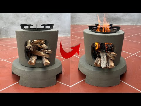 You Will Be Amazed With This Cement Idea - It's Very Easy To Make A Wood-burning Stove