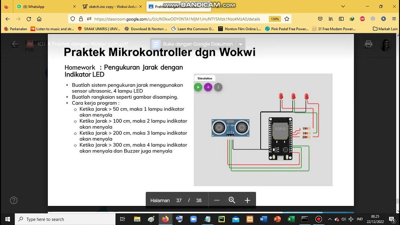 Tugas 1 Iot "Pengukuran jarak dengan indikator LED" - YouTube