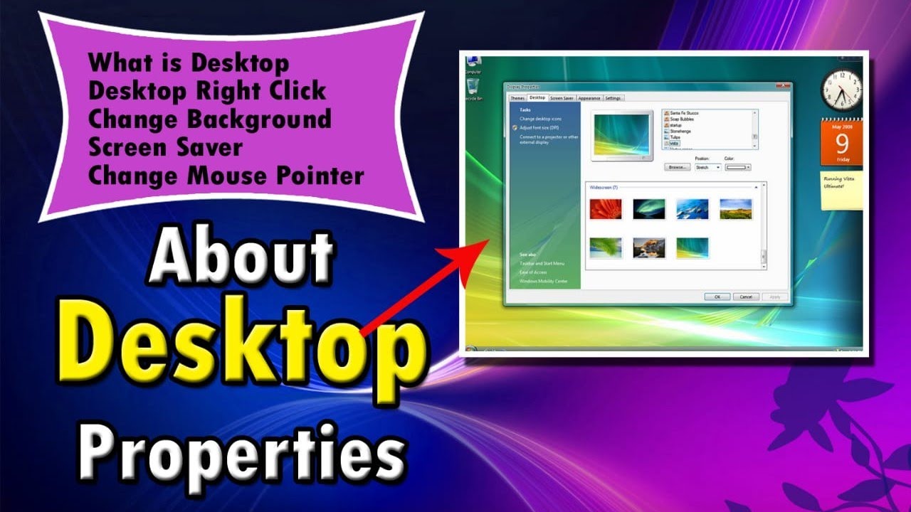 WHAT IS DESKTOP? DESKTOP PROPERTIES - LEARN COMPUTER EASY IN TELUGU ...