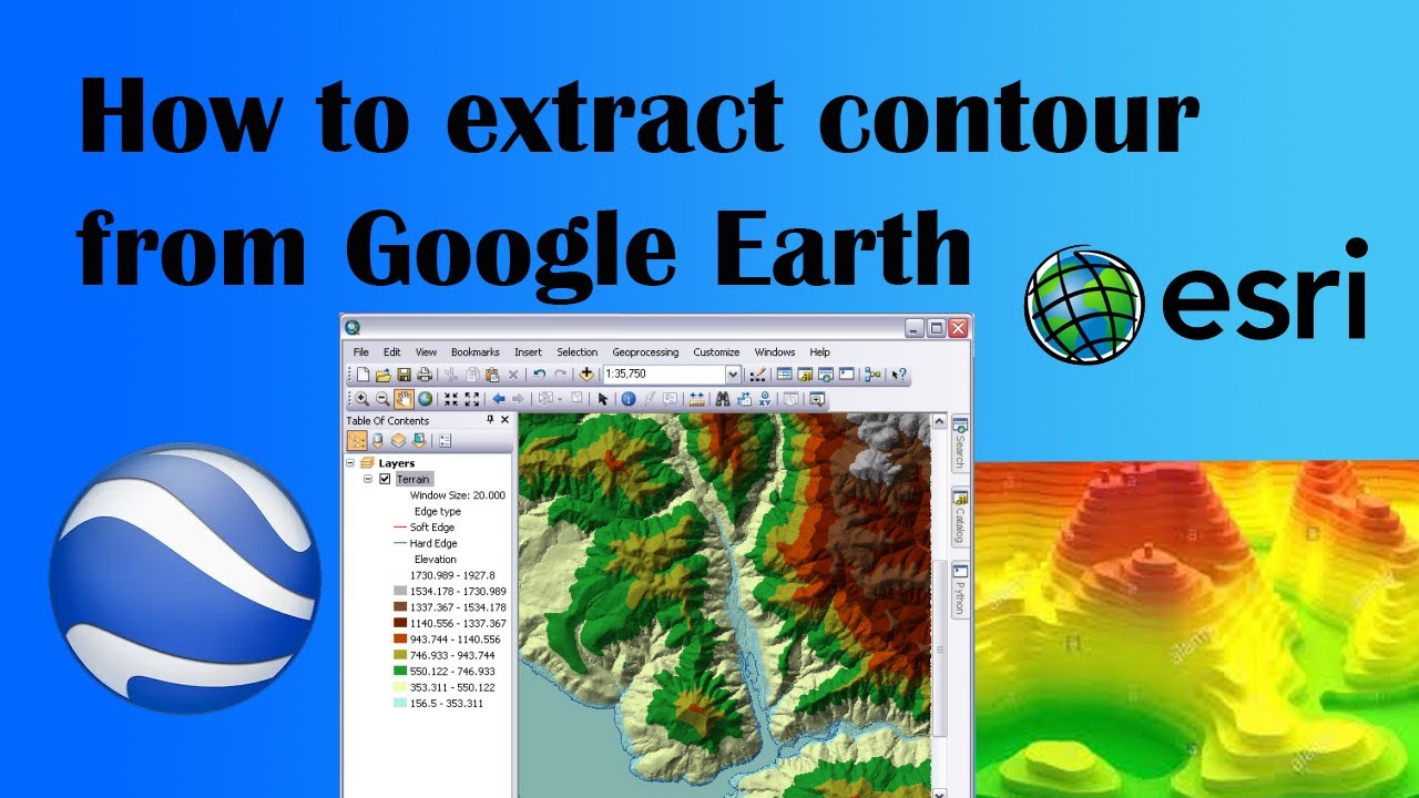 How To Extract CONTOUR LINES Google Earth To ArcGis Create Contour How To Extract CONTOUR LINES Google Earth To ArcGis Create Contour