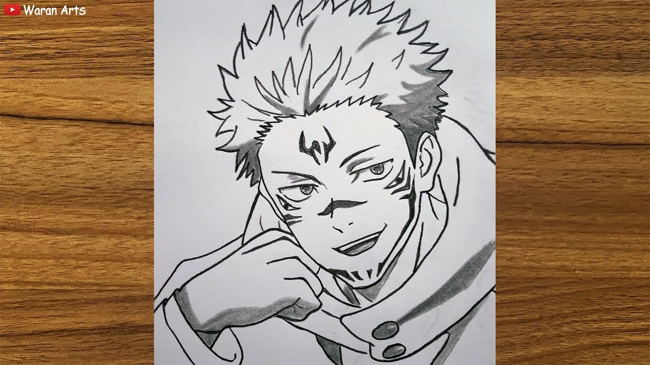 How to Draw Sukuna from Jujutsu Kaisen step-by-step || Easy Anime ...