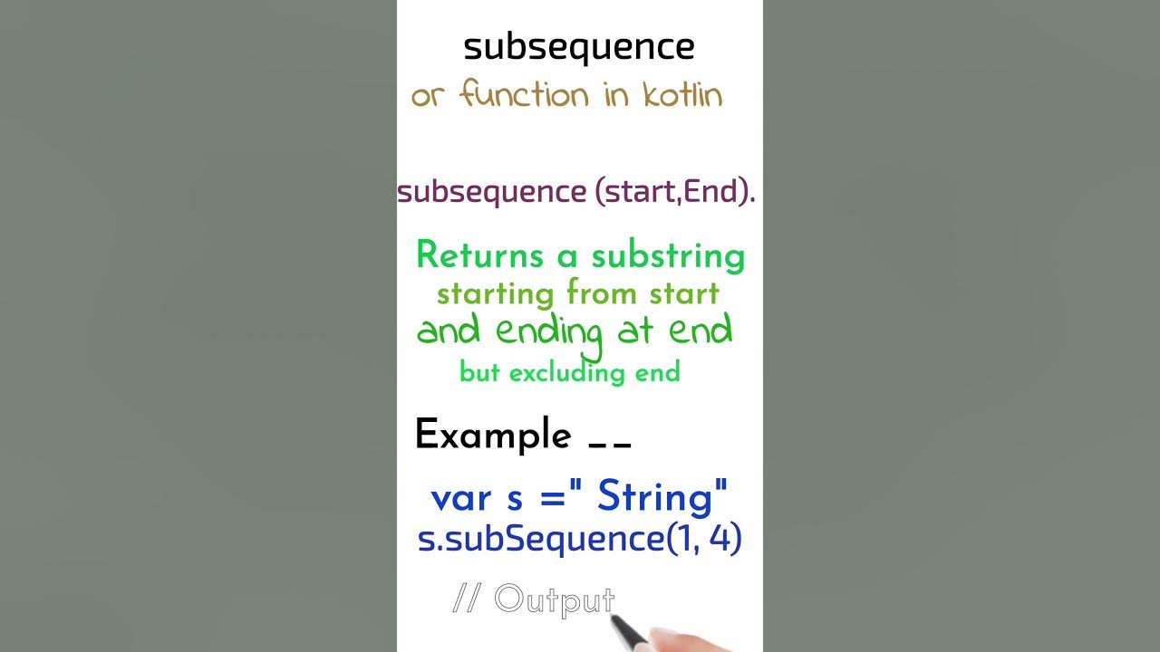 subsequence function in kotlin #shortsfeed #shorts - YouTube