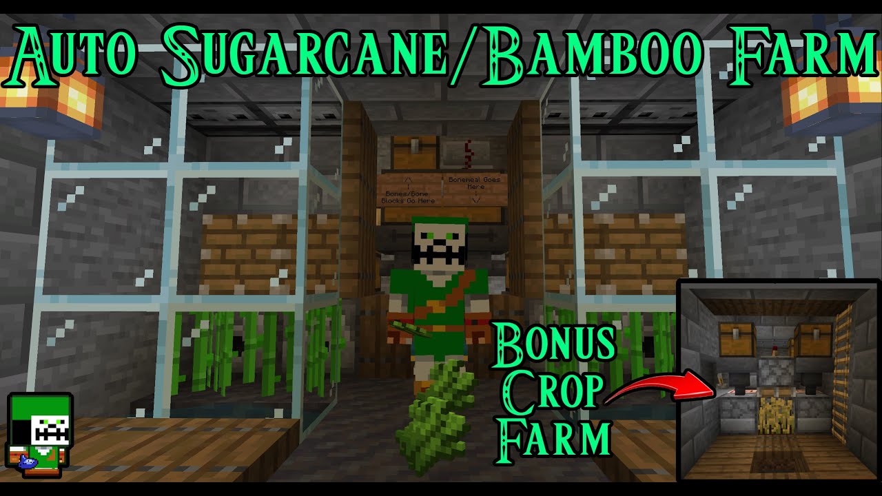 How To Build A Super Fast Sugarcane/Bamboo Farm (Plus Bonus Crop Farm ...
