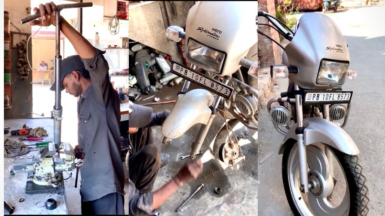 Splendor bike front shocker repair #bikerepairing - YouTube
