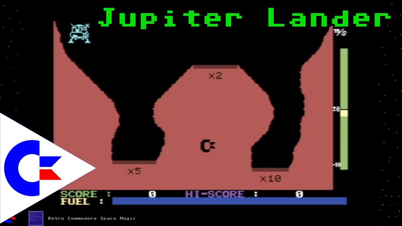 [C64] Classic Lander Game | Jupiter Lander | Commodore 64 - YouTube