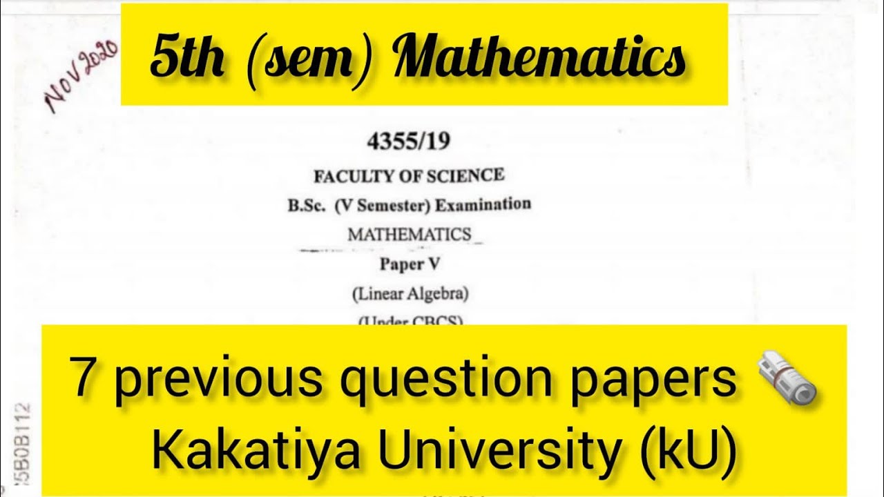 #ku 5th #semester #maths 7 #previousyearquestions #paper # ...