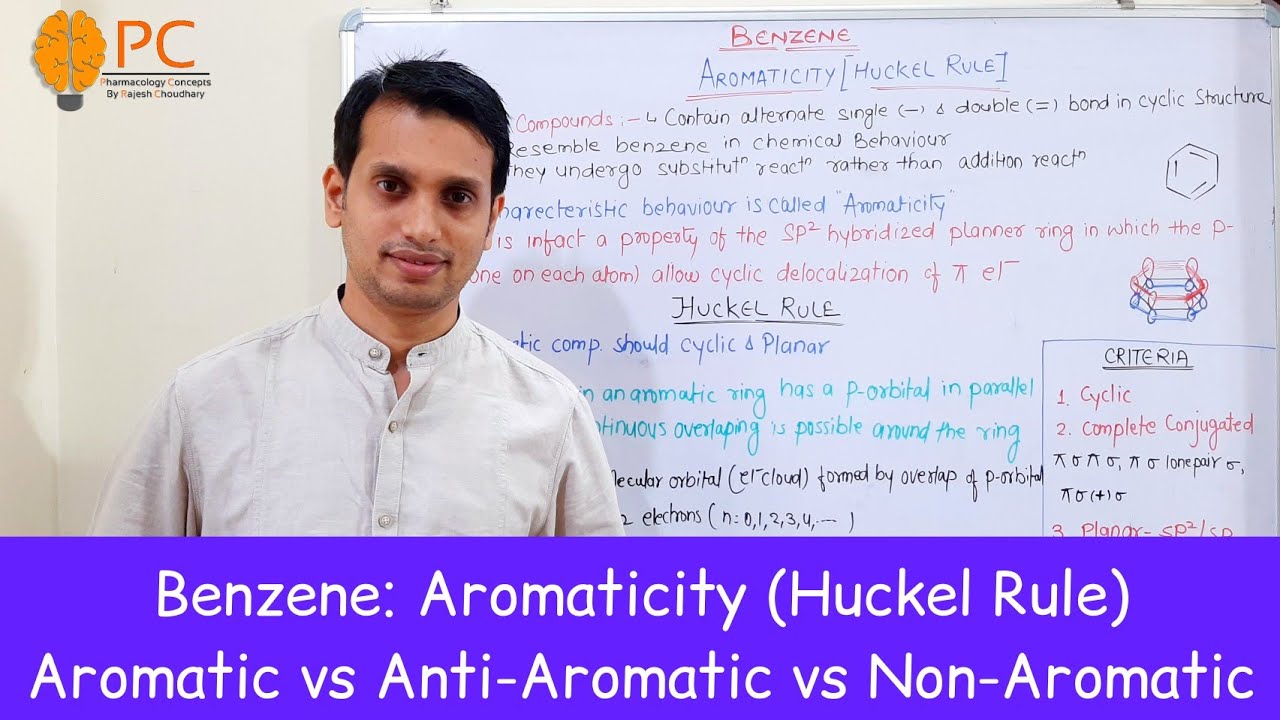 Benzene (part 4): Aromaticity and Huckel Rules | Aromatic vs ...