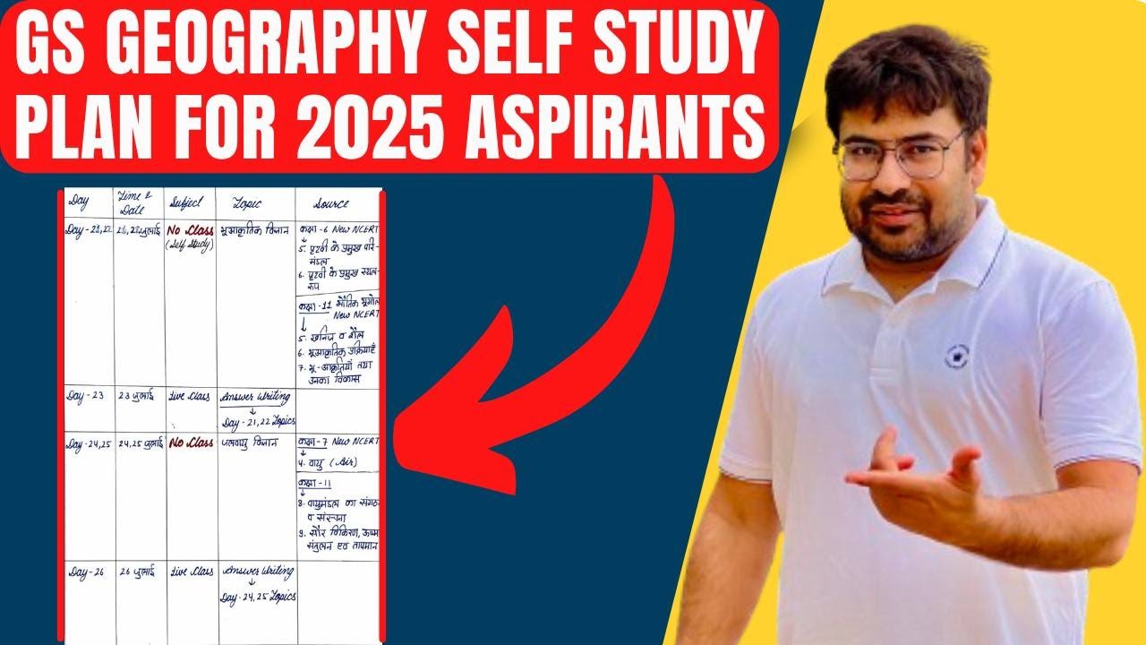 Geography Self Study Plan for upsc 2025 Aspirants | upsc cse 2025 self ...