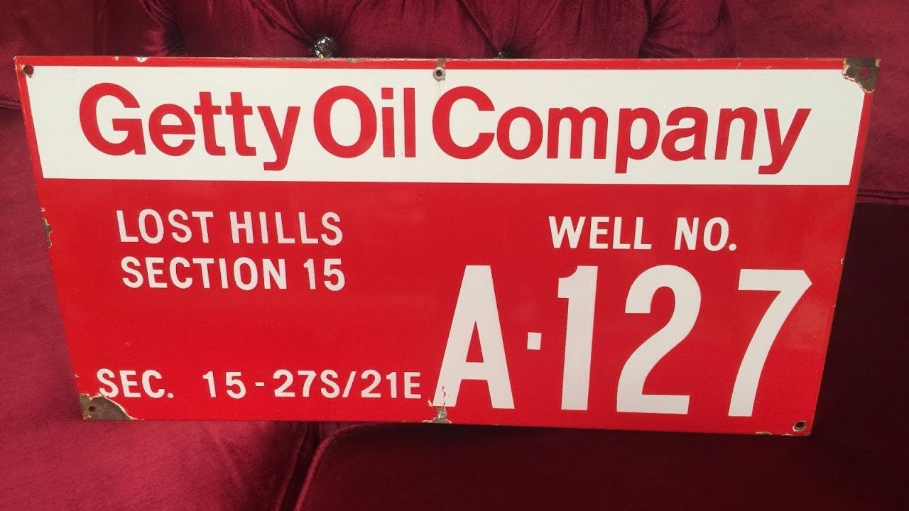 Getty Oil Company Porcelain Sign - YouTube