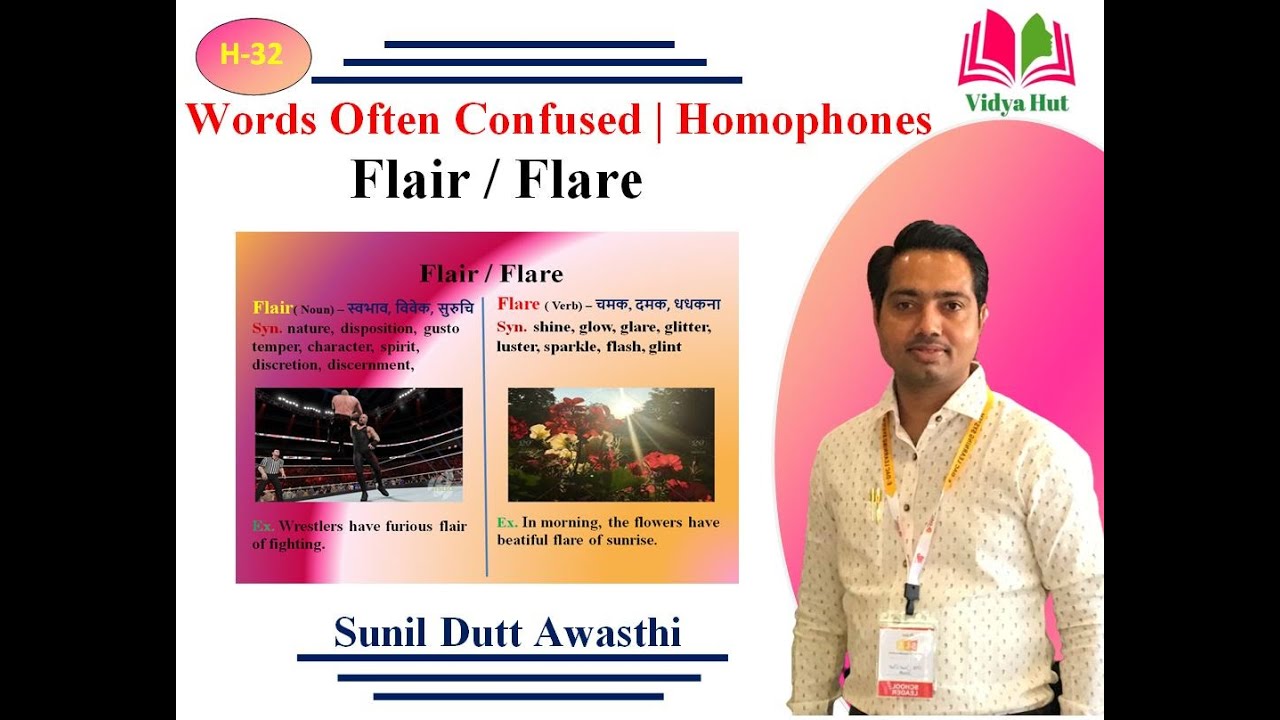Flair / Flare | Words Often Confused | Homophones | Vocabulary (H-32 ...