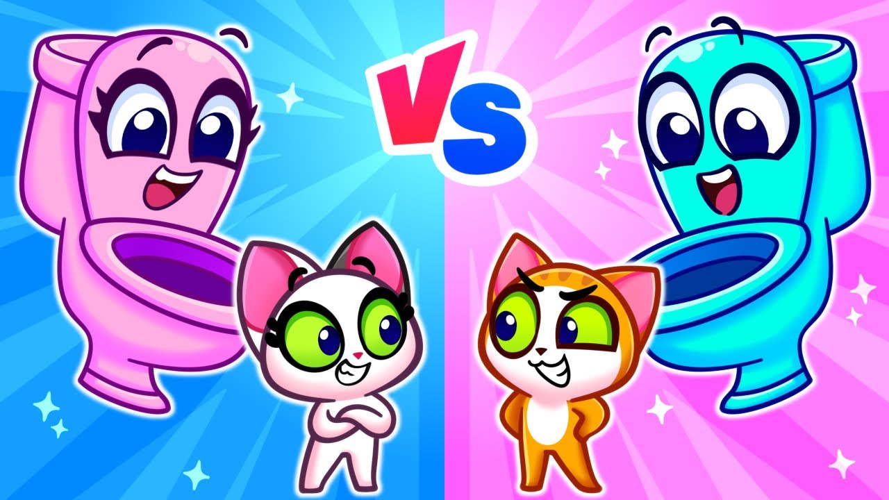 Pink vs Blue Potty | Good and Healthy Habits for Kids+More Funny ...