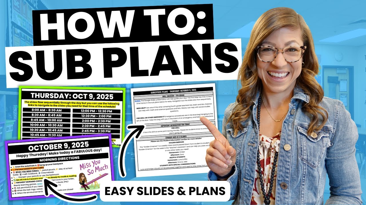How to Prep Sub Plans for Multiple Days As a Teacher - YouTube